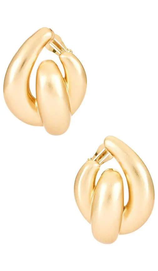 Cult Gaia Audrina Clip-on Earrings - Brushed Brass