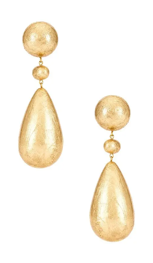 Cult Gaia Eviana Dangle Earrings - Gold Foil Wood