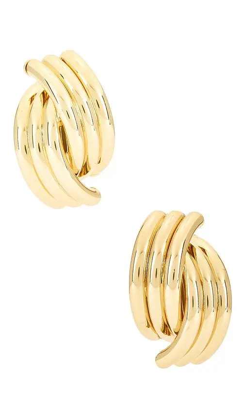 ANINE BING Crossover Ribbed Stud - Gold