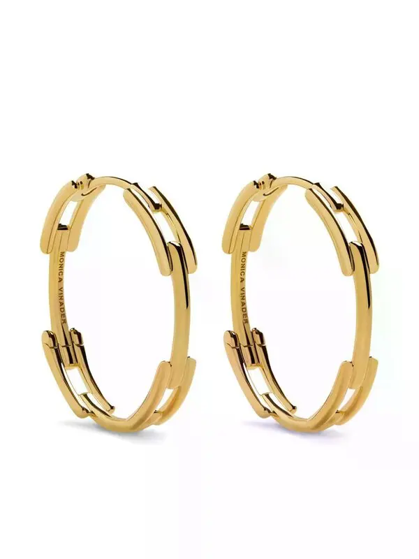 Monica Vinader Medium Link Hoop Earrings - Gold
