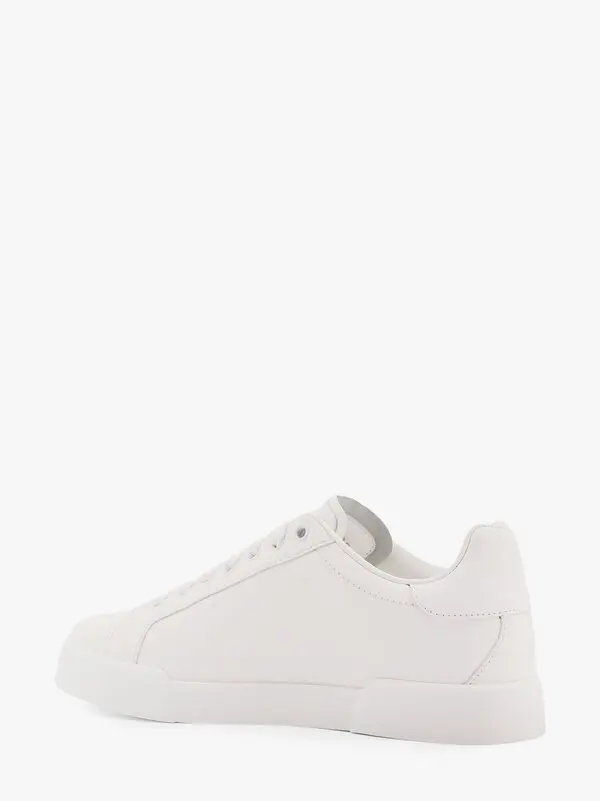 Dolce & Gabbana Portofino Low-top Leather Sneakers With Dg Monogram - White