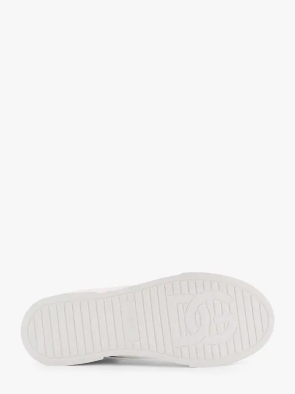 Dolce & Gabbana Portofino Low-top Leather Sneakers With Dg Monogram - White