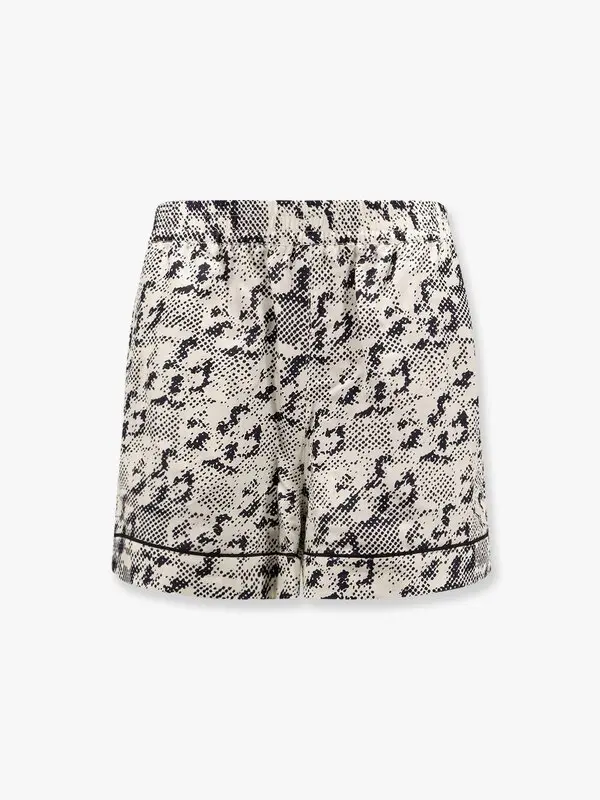 Tory Burch Silk Pixelated Logo Shorts
