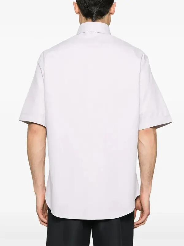 Fendi Oxford Shirt With Crest Embroidery - White