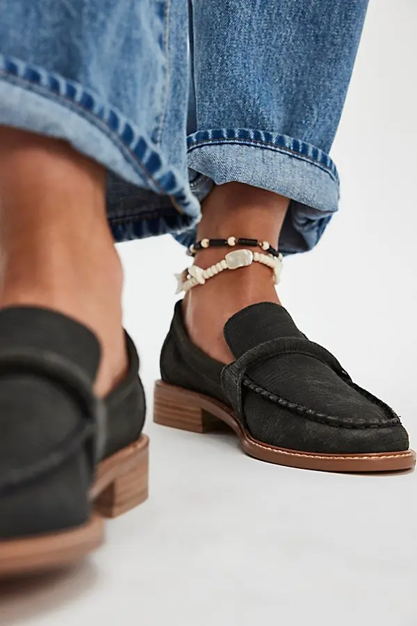 Free People Bedford Loafers - Black Suede