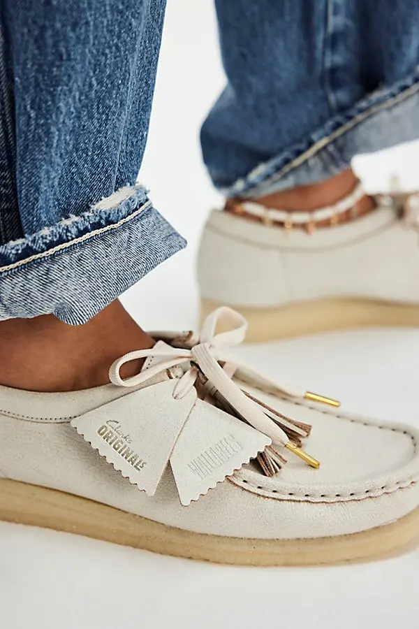 Clarks Leather Wallabees - White Leather