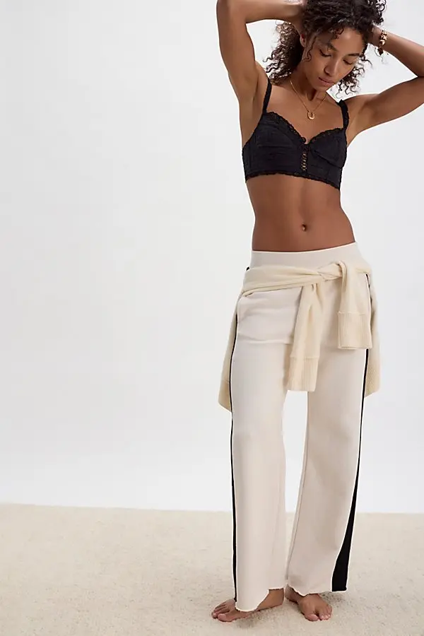 Nsf Riley Wide Leg Pants - Ivory/black