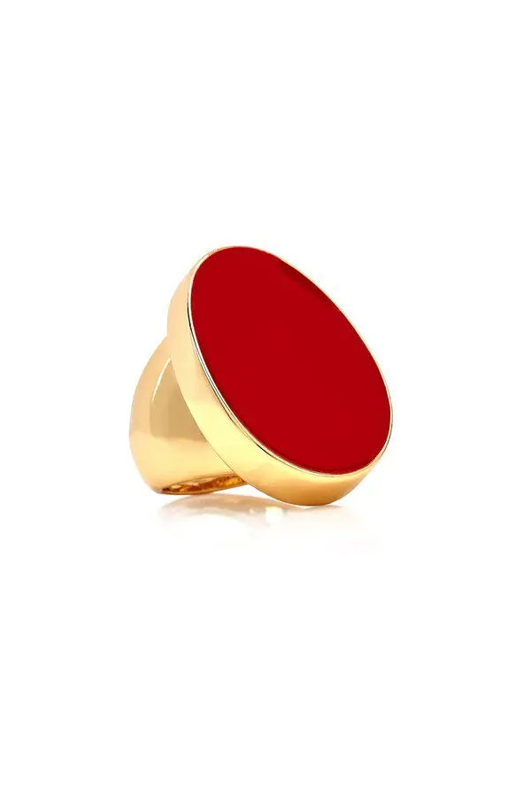 KENNETH JAY LANE Kidney Ring - Red