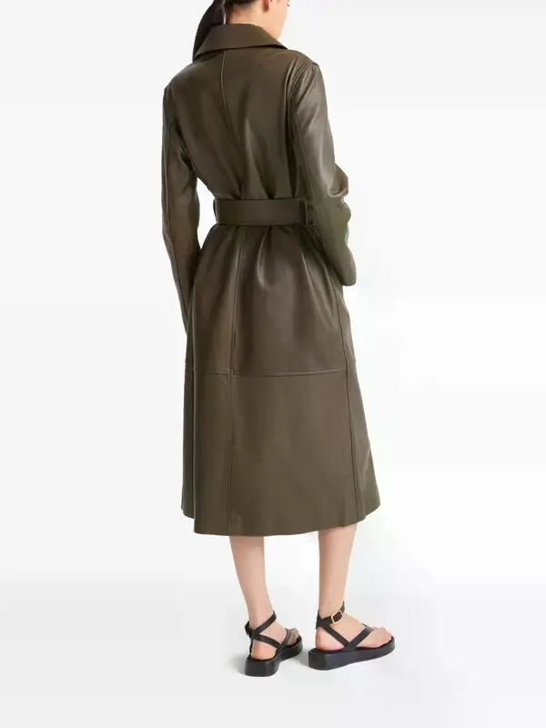 YVES SALOMON Leather Trench Coat - Green
