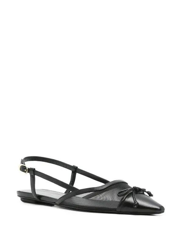 STUART WEITZMAN Mesh-panel Ballerinas - Black