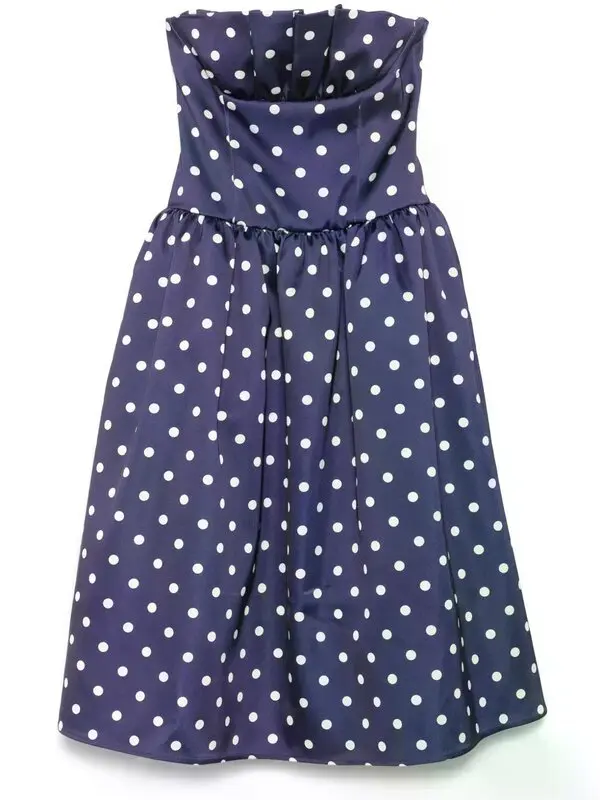 SELF-PORTRAIT Polka-dot Midi Dress - Blue