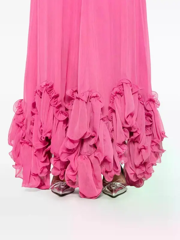 rotate chiffon maxi ruffle dress Chiffon Maxi Ruffle Dress