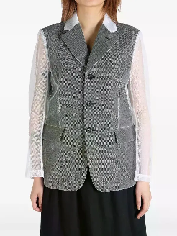 Comme Des Garçons Transparent-paneling Blazer - Black