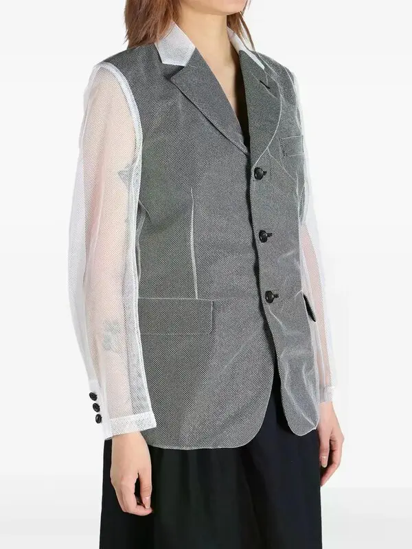 Comme Des Garçons Transparent-paneling Blazer - Black