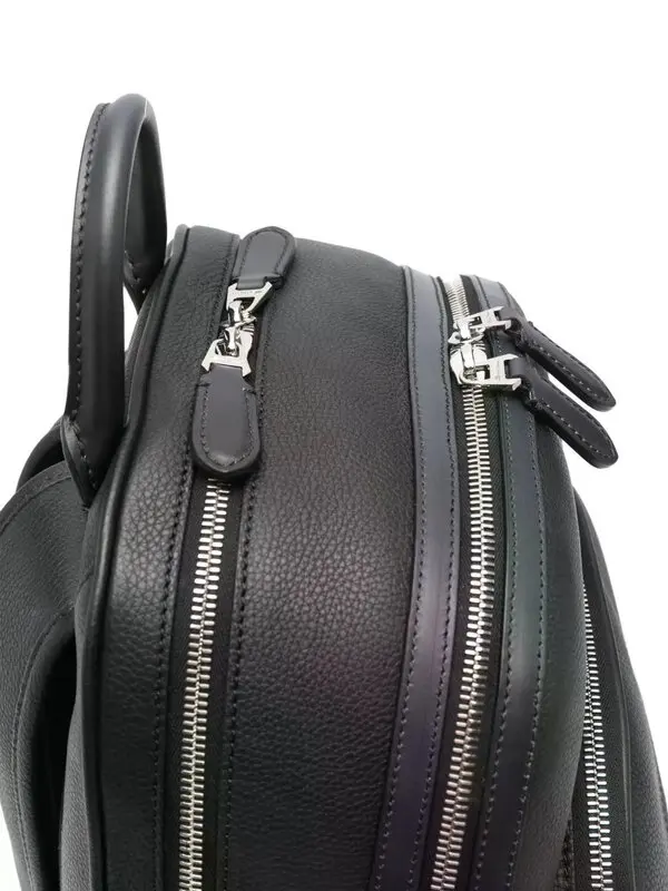 Santoni Leather Backpack - Black