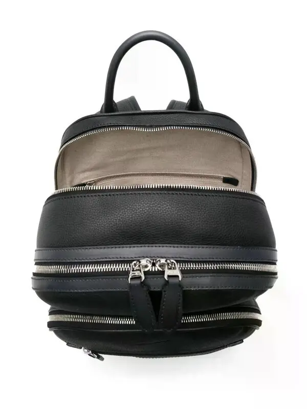 Santoni Leather Backpack - Black