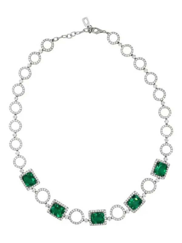 JUWELINA PARIS Sterling Emerald Necklace - Silver
