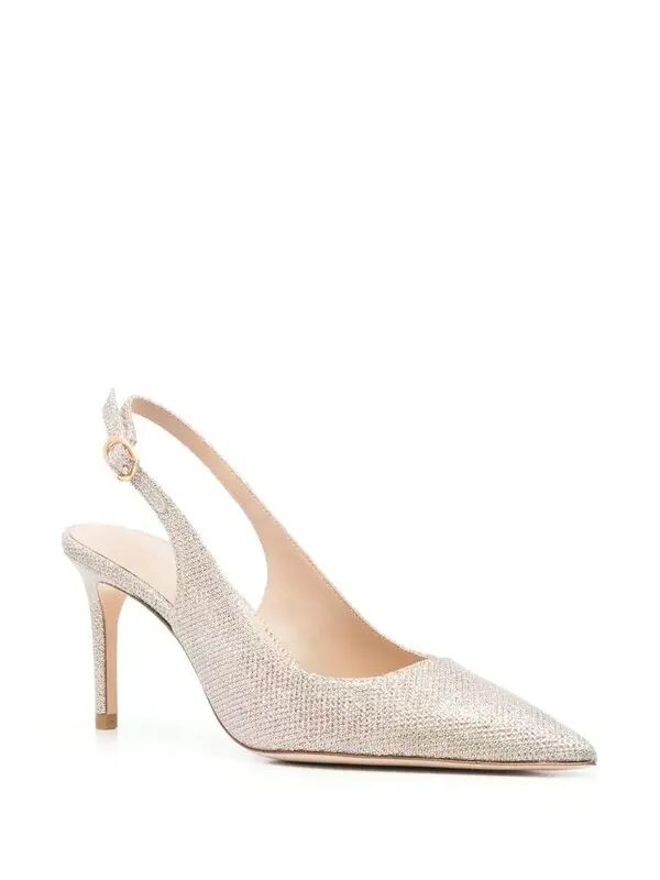 STUART WEITZMAN 80mm Lurex Slingback Pumps - Silver