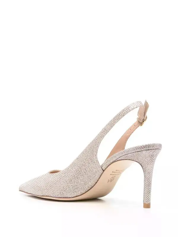 STUART WEITZMAN 80mm Lurex Slingback Pumps - Silver