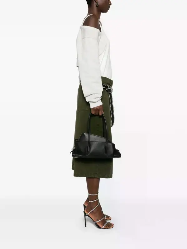 Attico Small La Passaggiata Leather Tote Bag - Black