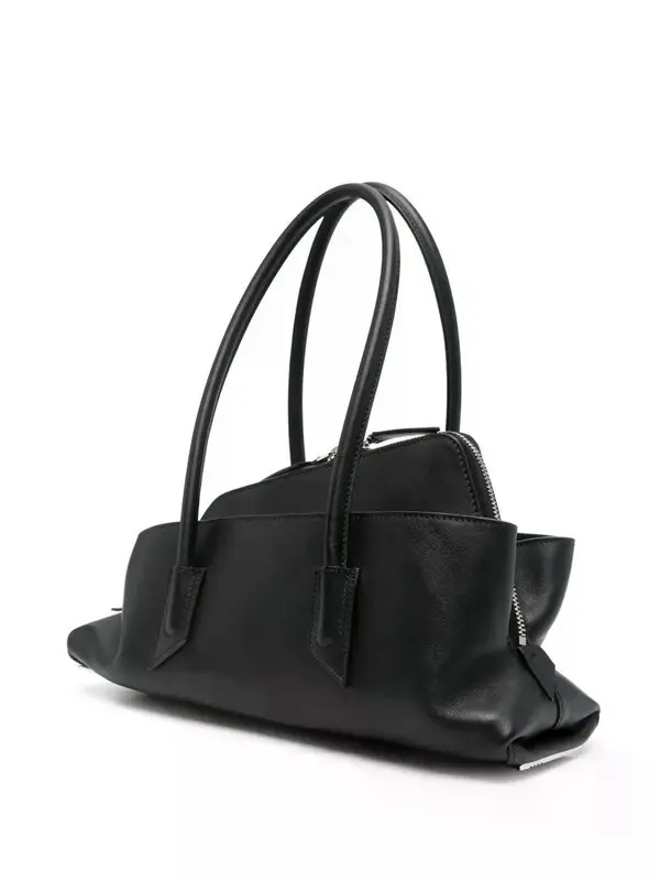 Attico Small La Passaggiata Leather Tote Bag - Black