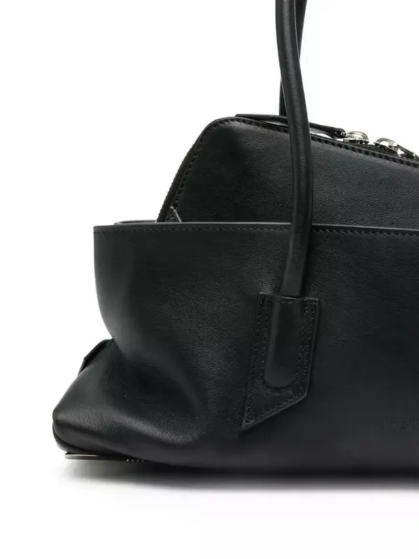 Attico Small La Passaggiata Leather Tote Bag - Black