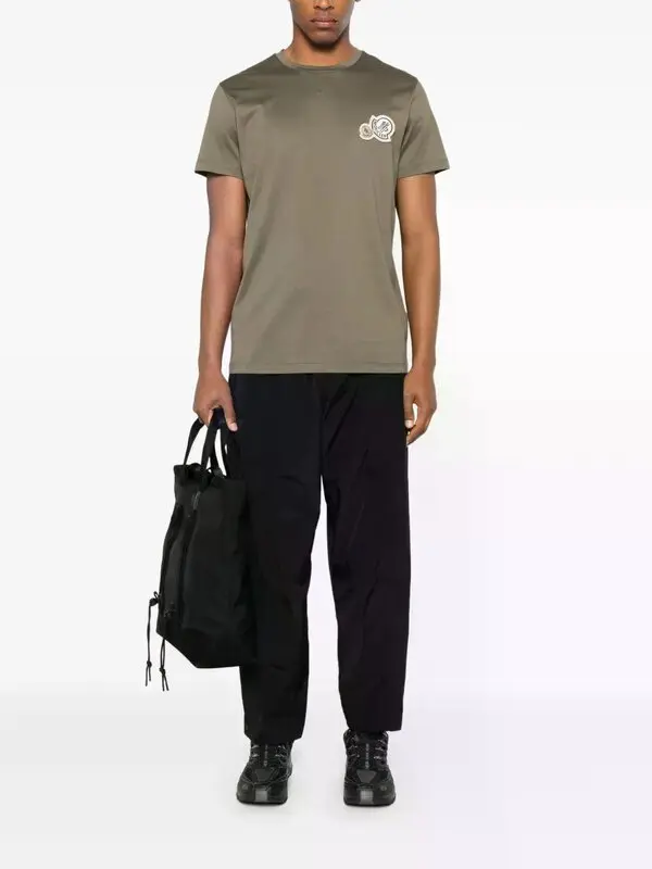 Moncler Double-logo-patch Cotton T-shirt - Green