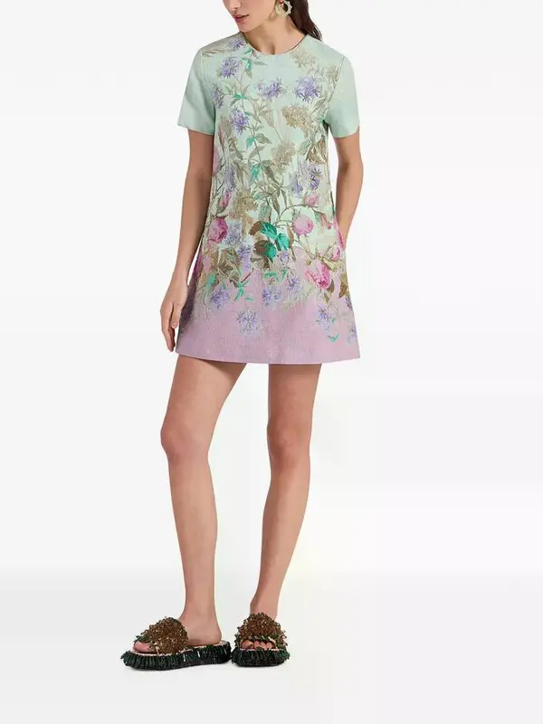 La DoubleJ Floral-print Mini Dress - Green