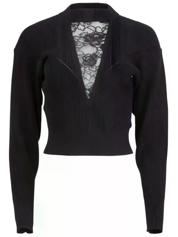 Fleur Du Mal Lace-insert Cropped Sweater