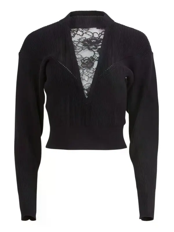 Fleur Du Mal Lace-insert Cropped Sweater