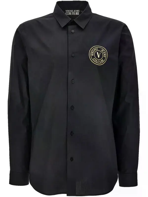 Versace Logo-Print Cotton Shirt - Black - 20% Off | Editorialist