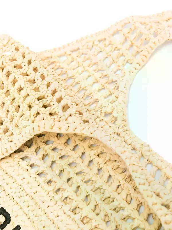 Patrizia Pepe Logo-embroidered Woven Shoulder Bag