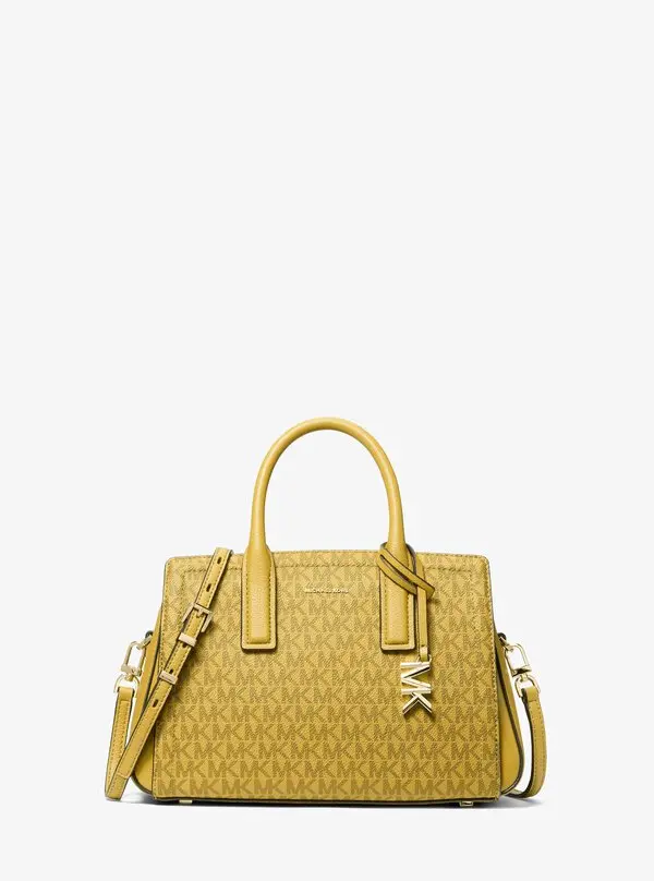 Michael Kors Laila Small Signature Logo Satchel - Green