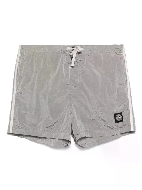 Stone Island Logo-patch Swim Shorts - Grey