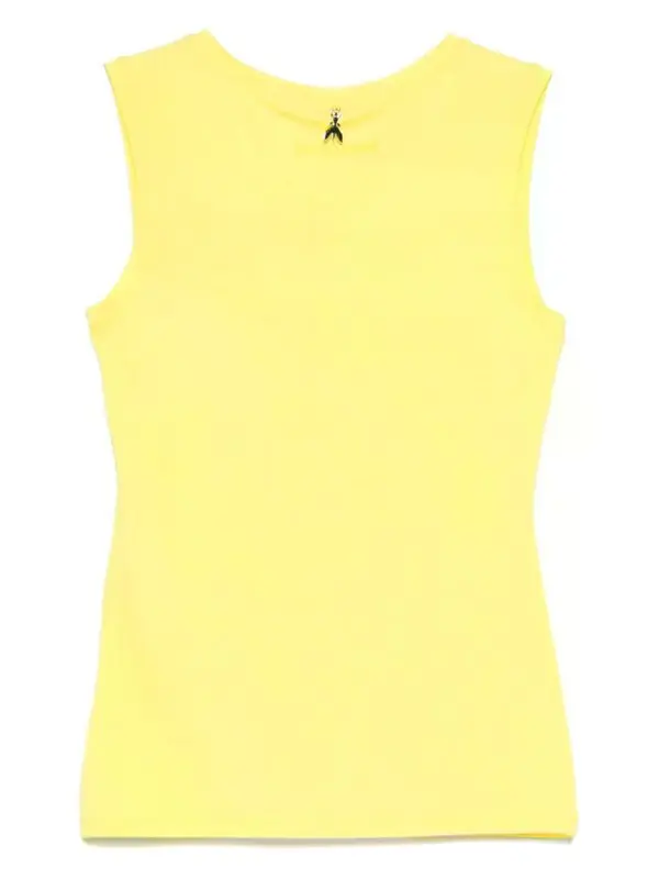 Patrizia Pepe Rubberised-logo Tank Top - Yellow