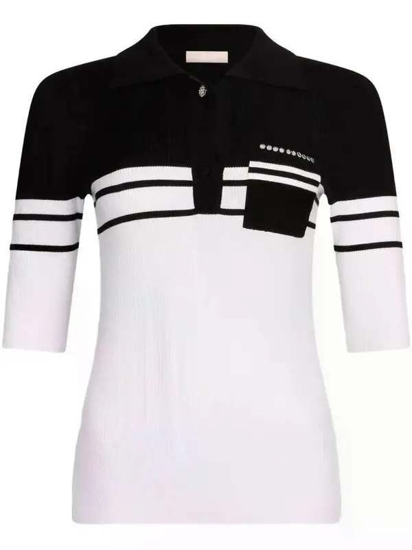 Liu Jo Striped Polo Shirt - White