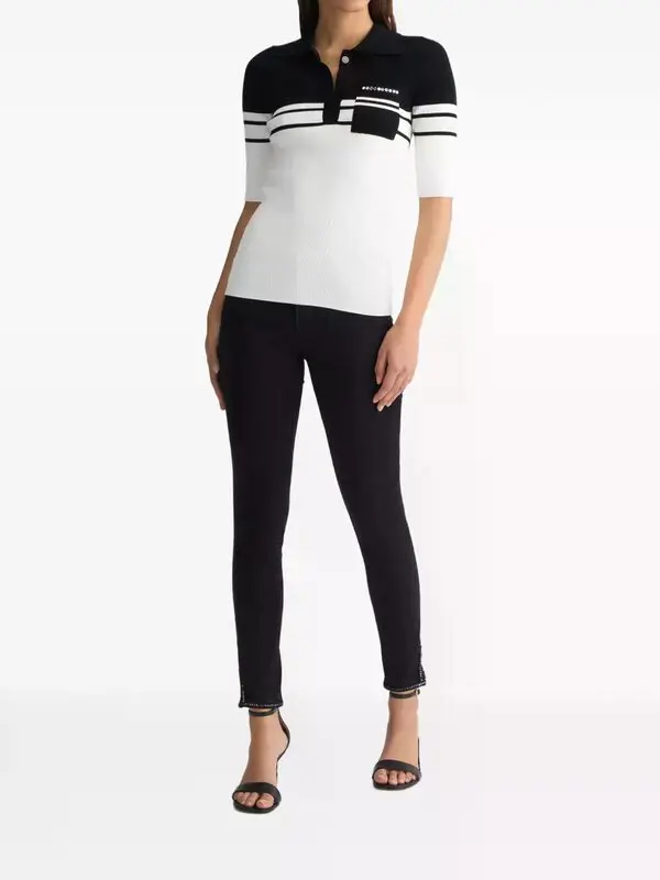 Liu Jo Striped Polo Shirt - White