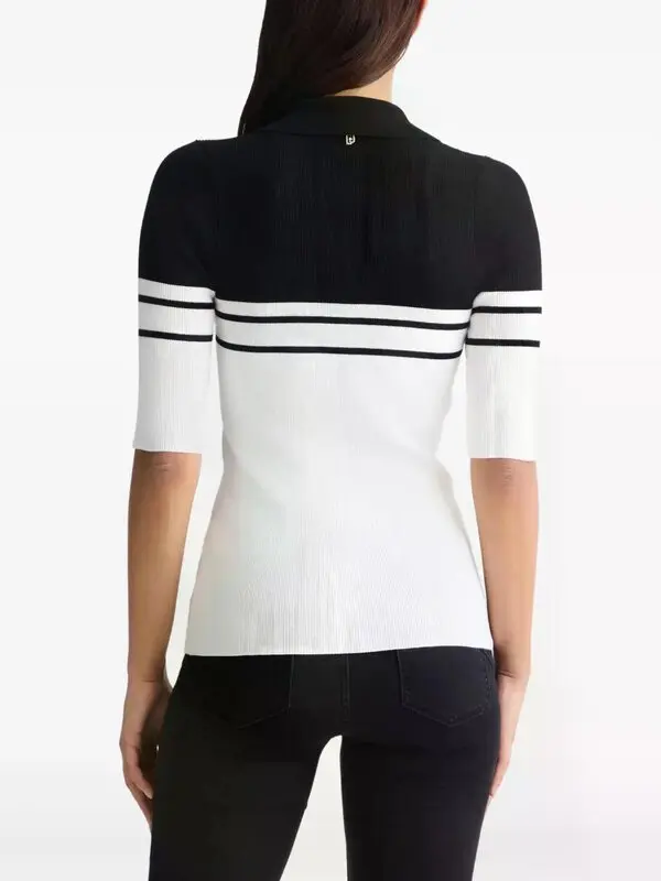 Liu Jo Striped Polo Shirt - White