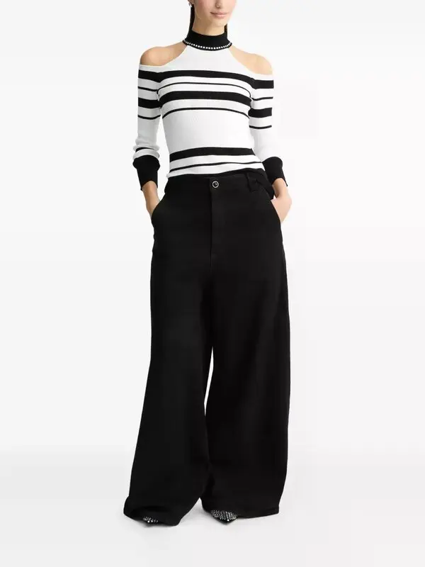 Liu Jo Striped Stud-detail Sweater