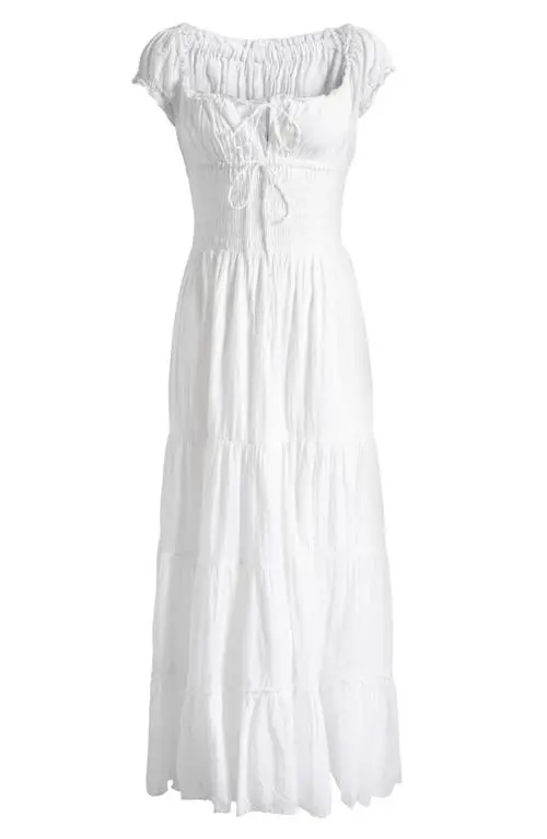 Bdg Urban Outfitters Sienna Cotton Maxi Dress In White - 58% Off |  Editorialist