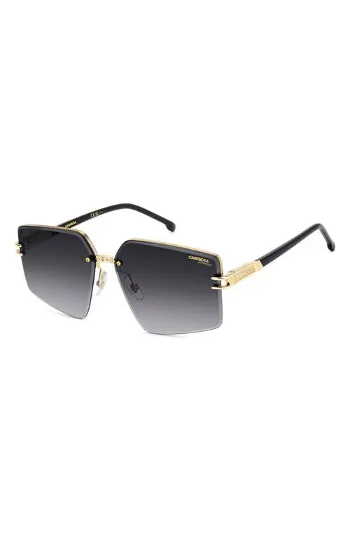 Carrera Eyewear 63mm Gradient Rimless Square Sunglasses - Gold Black/ Dark Grey Sf