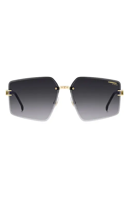 Carrera Eyewear 63mm Gradient Rimless Square Sunglasses - Gold Black/ Dark Grey Sf