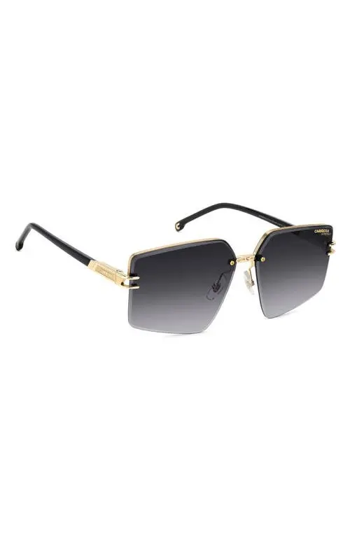 Carrera Eyewear 63mm Gradient Rimless Square Sunglasses - Gold Black/ Dark Grey Sf