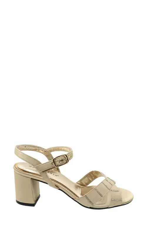 DAVID TATE Cocktail Ankle Strap Sandal - Champagne Satin
