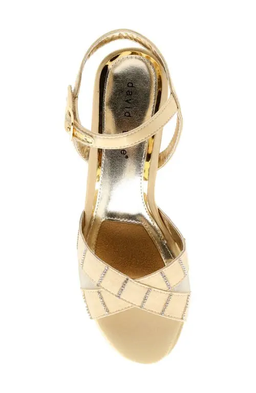 DAVID TATE Cocktail Ankle Strap Sandal - Champagne Satin