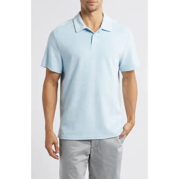 FAIR HARBOR Terry Cloth Polo - Light Blue