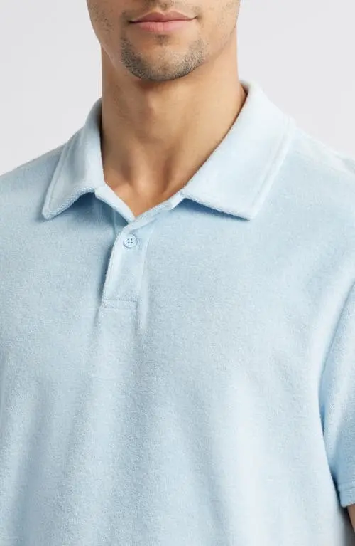 FAIR HARBOR Terry Cloth Polo - Light Blue