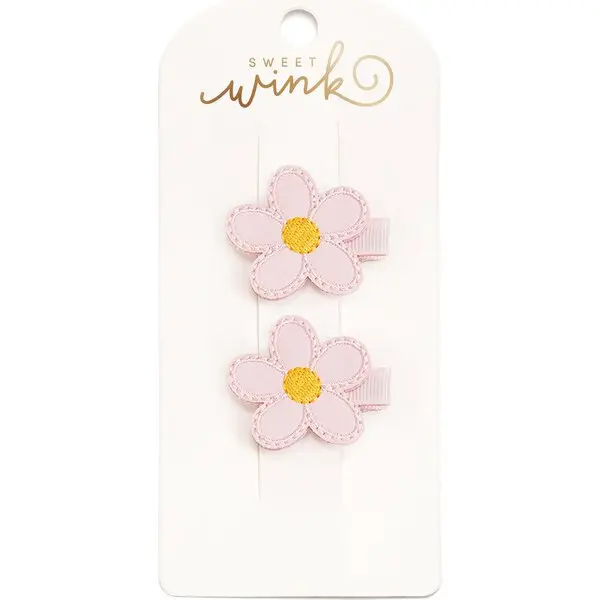 SWEET WINK Daisy Flower Hair Clips - Pink
