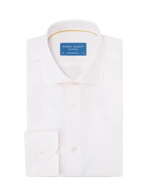 Robert Talbott Reynolds Dobby Stripe Contemporary Fit Shirt - Pale Pink