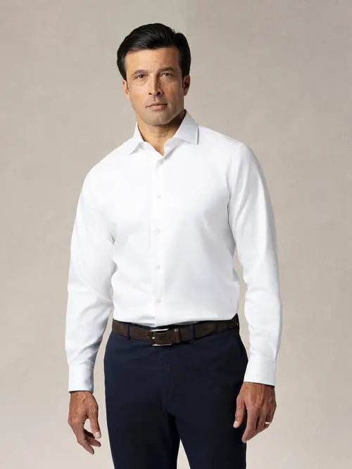 Robert Talbott Reynolds Double Twill Contemporary Fit Shirt - White